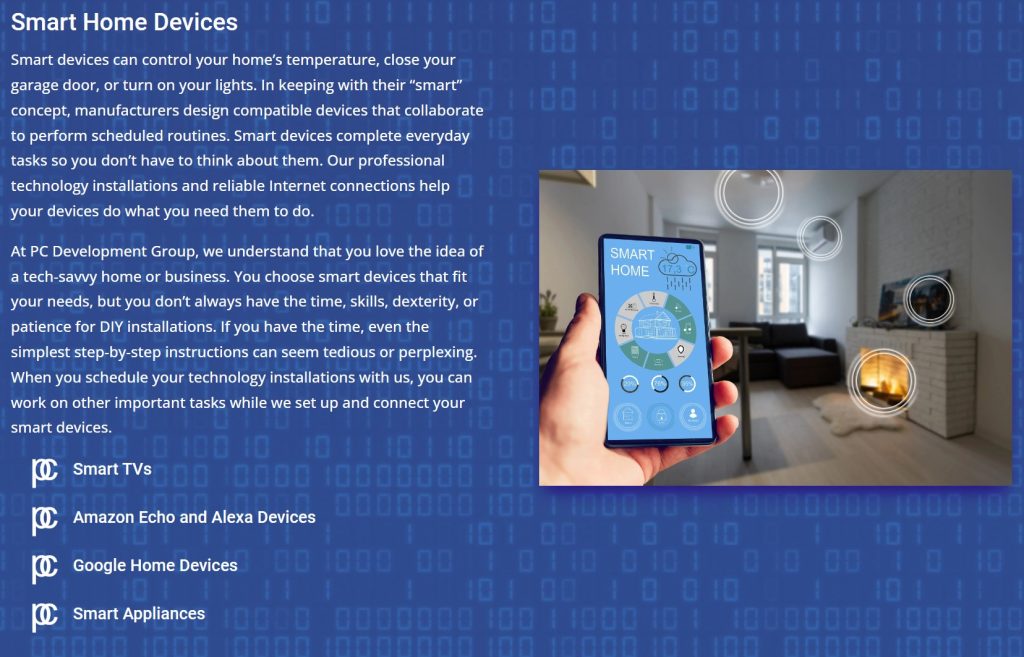 We Install Smart Home Devices and More! - PC Development Group